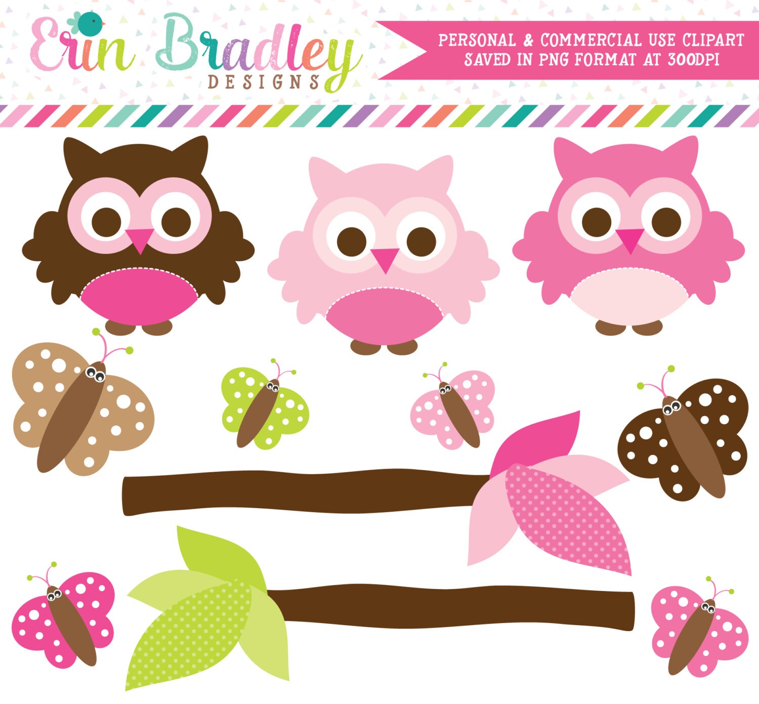 Cute Pink Owl Clip Art