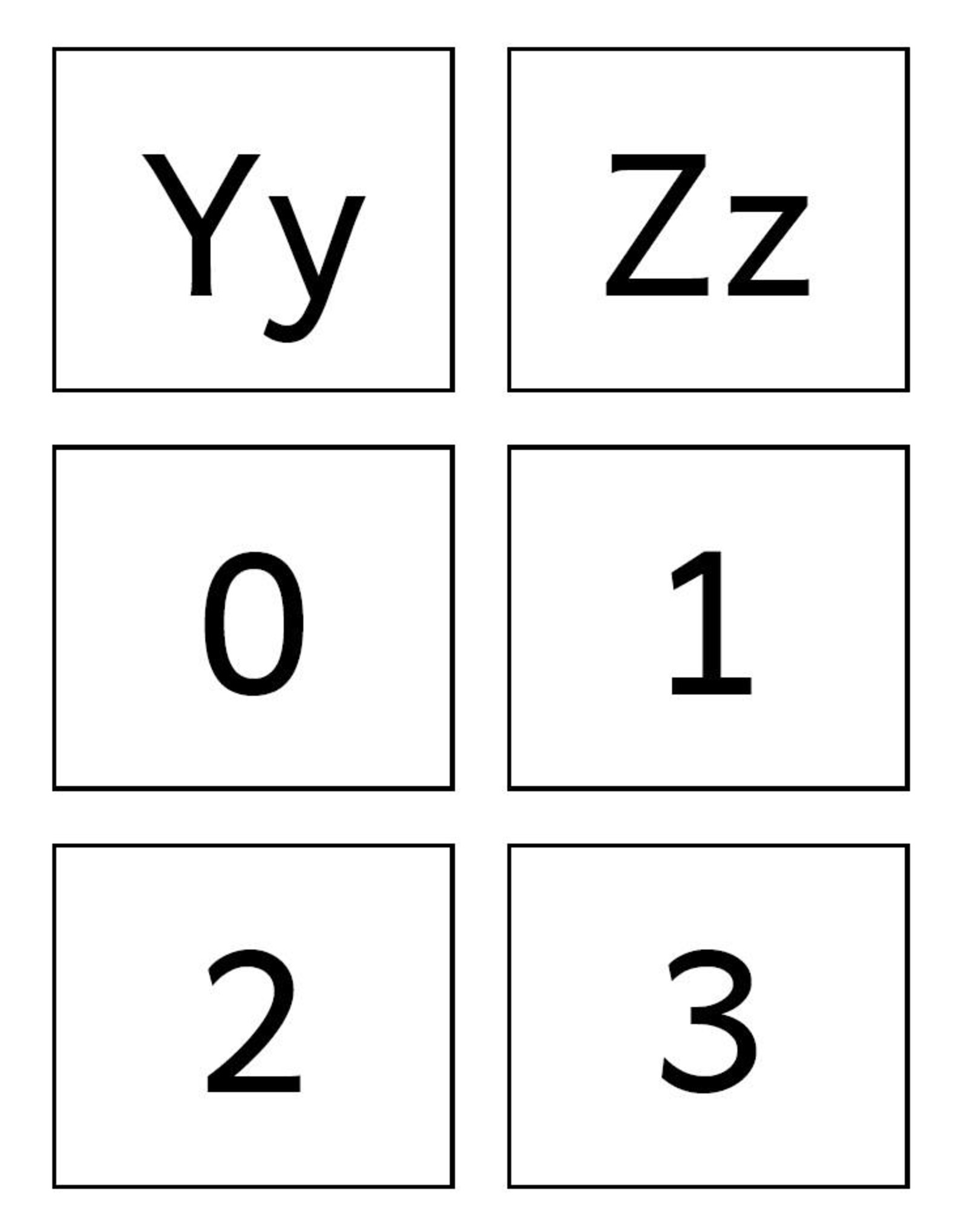 Alphabet and Numbers for Laminating Printable Flash Cards Easy Read ...