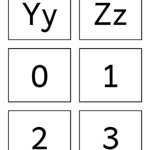 Alphabet and Numbers for Laminating Printable Flash Cards Easy Read ...