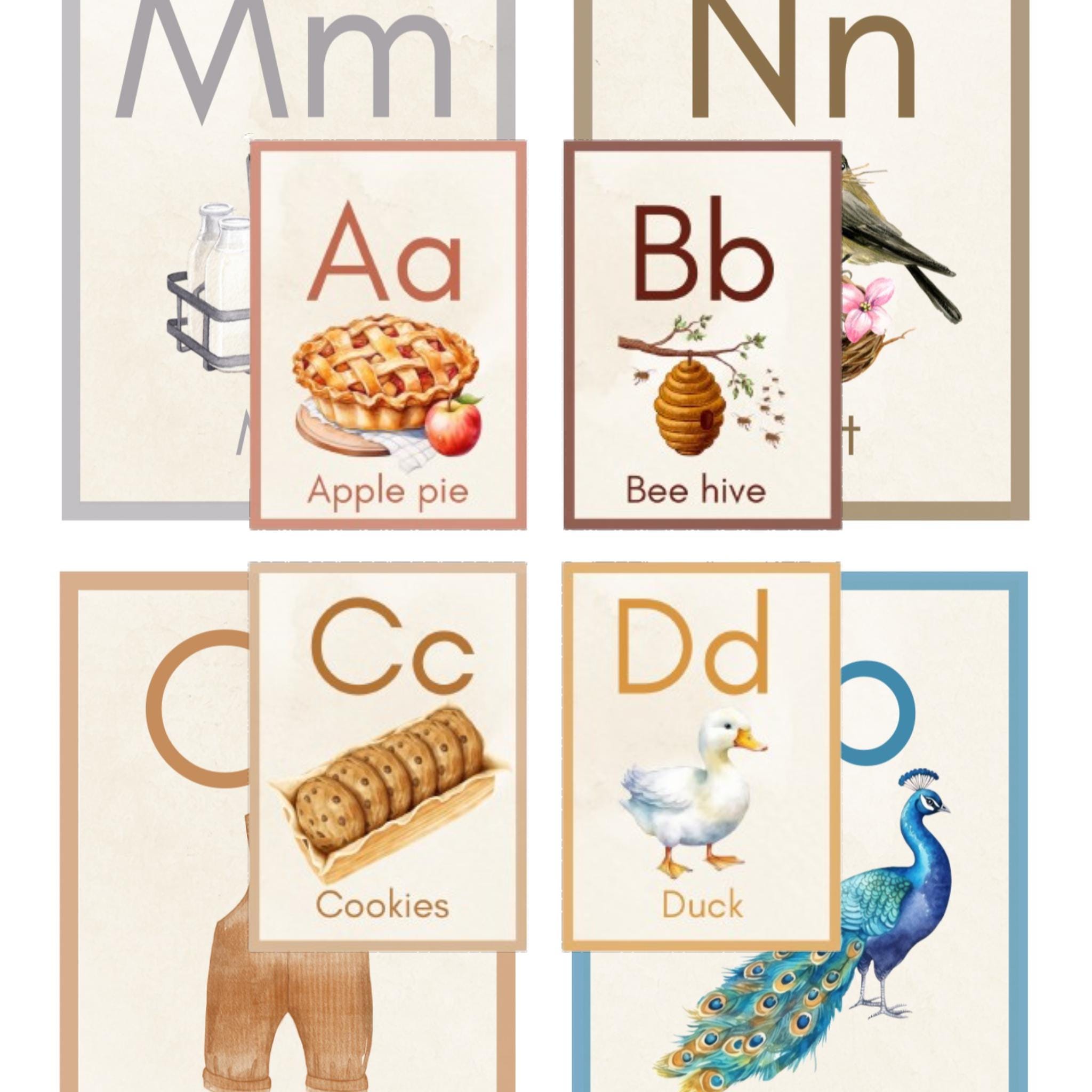 Alphabet Flashcards Homestead Themed - Etsy