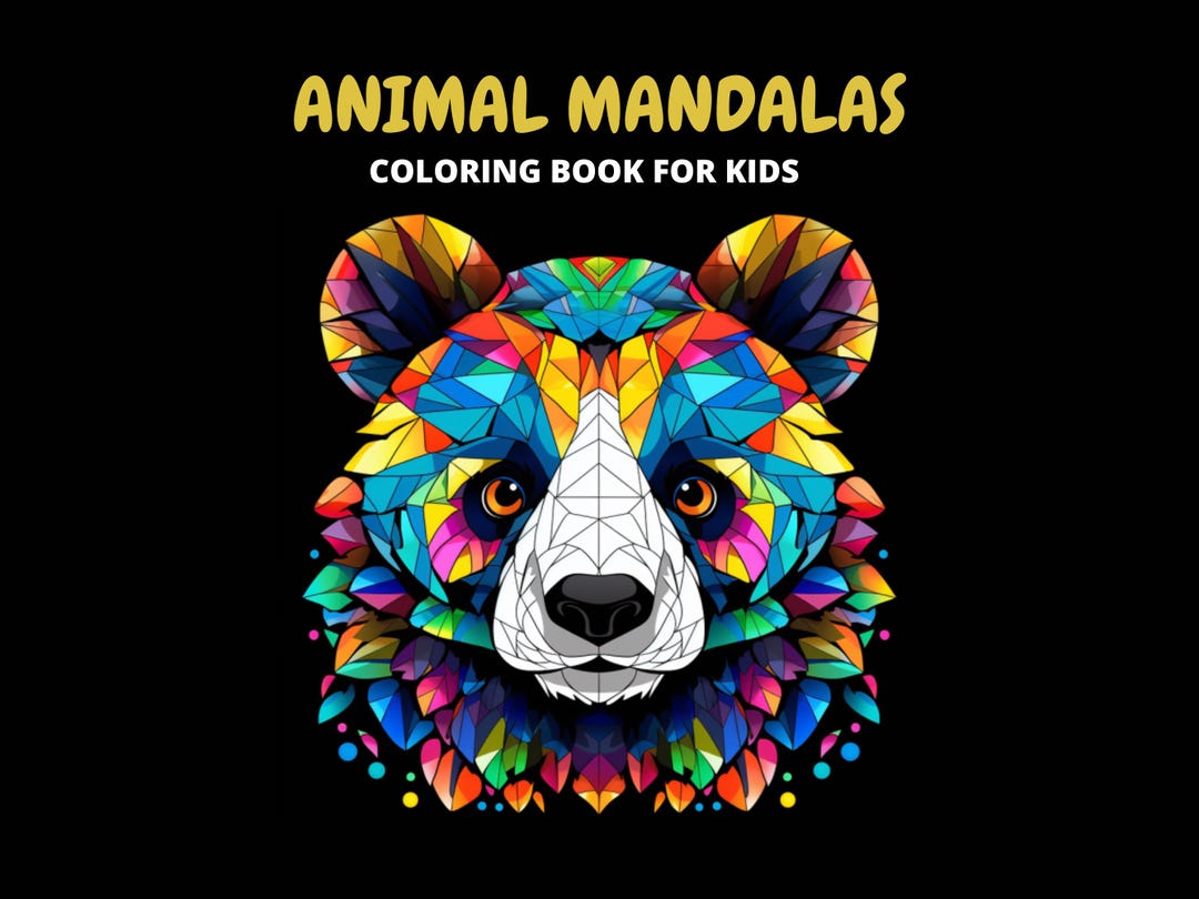 50 CUTE ANIMAL MANDALAS: Coloring Book for Kids With 50 Beautiful ...