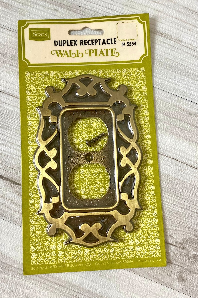 Vintage 1970s Duplex Receptacle Wall Plate NOS Original Sears ...