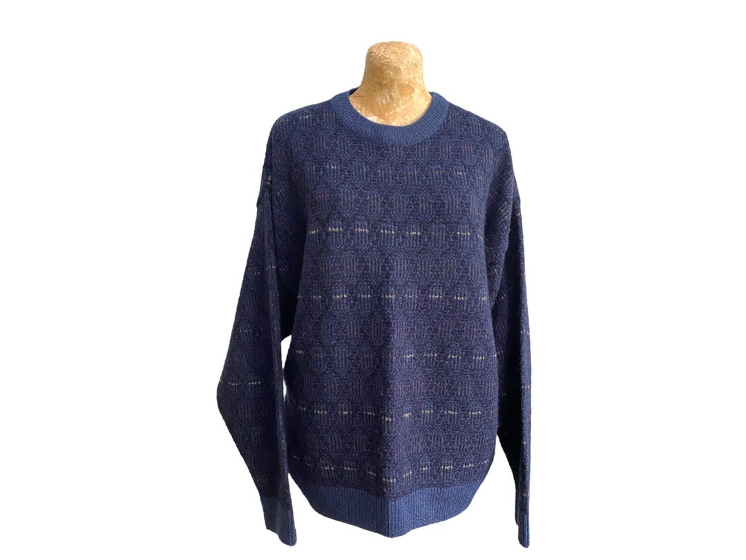 Vintage Dark Colors Sweater, Unisex/ Men's Grandpa Chic Knit Jumper ...