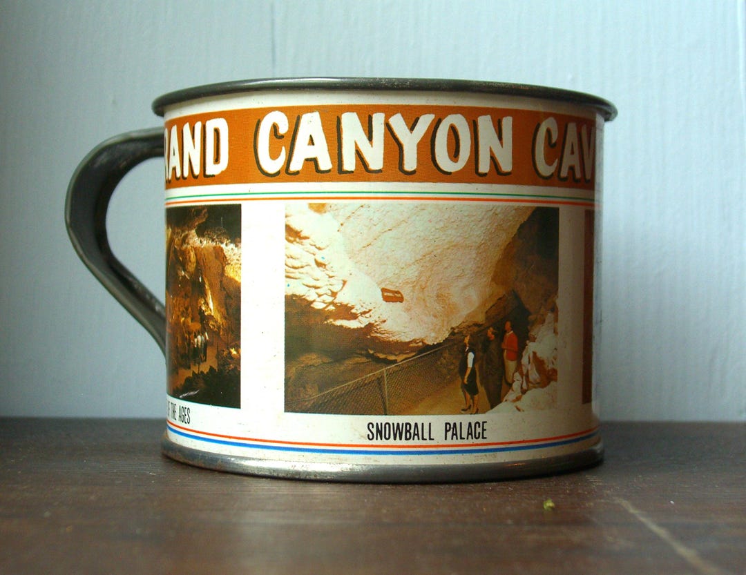 Vintage Grand Canyon Caverns Arizona Tin Cup Memorabilia Tourist ...