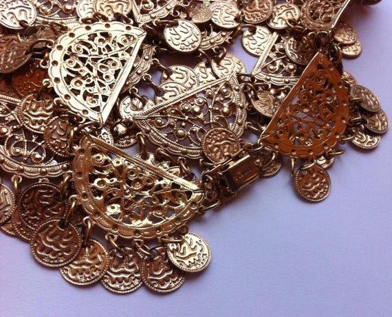 NAPIER Arabian Coin Bib Necklace, Runway Gold Tone Da… - Gem