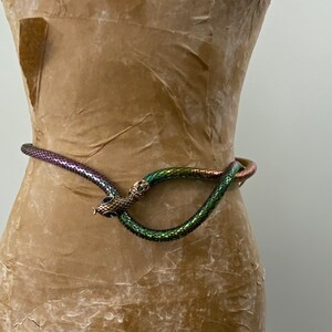 DL Auld Rainbow Iridescent Belt Metal Mesh Body Snake Scales Blue ...