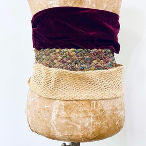 Wide Tapestry / Jute / Velvet Cummerbund Cinch Belt / NOS Vintage ...