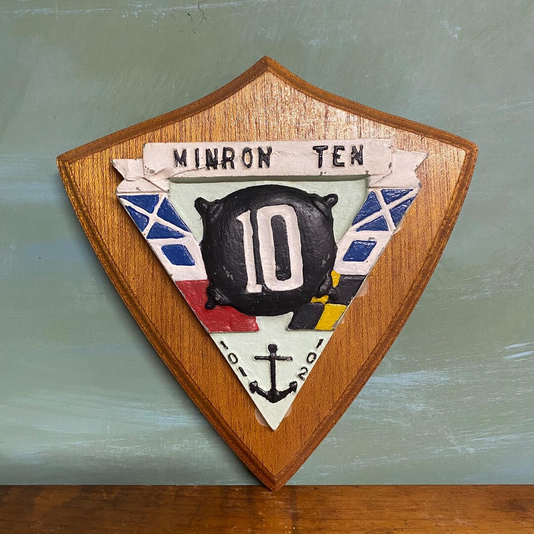 Mine Warfare Minron 10 Insignia Wood Mounted Presentation Plaque ...
