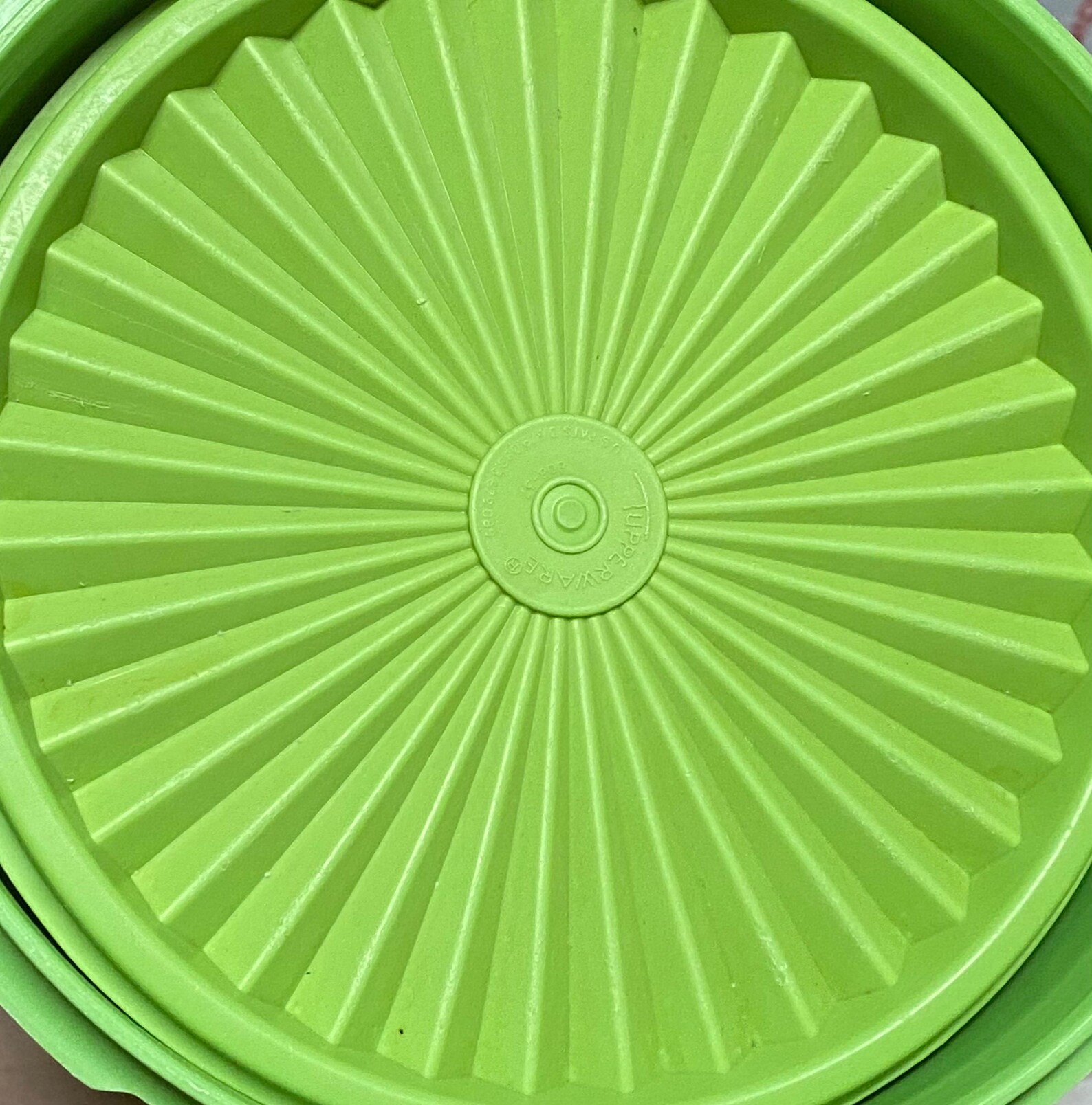 Vintage Tupperware Cannister Servalier Set of Three Apple Green Plastic ...