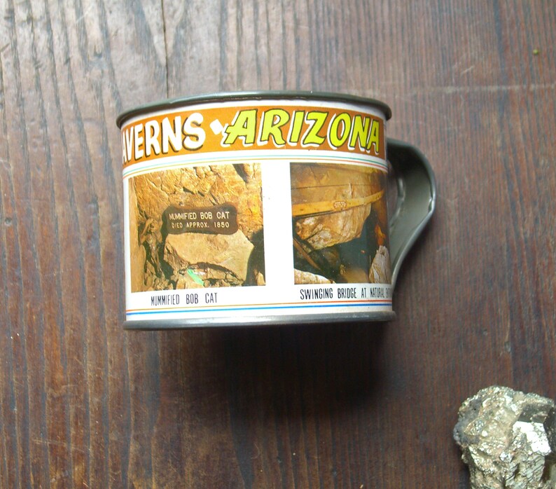 Vintage Grand Canyon Caverns Arizona Tin Cup Memorabilia Tourist ...