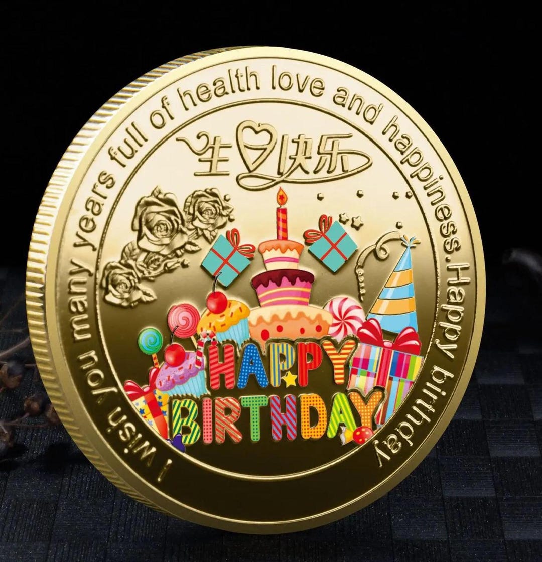 Happy Birthday Gold Coin Good Luck Gift Lucky Commemorative Coin - Etsy
