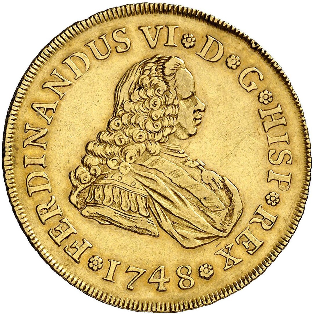 4 Escudos Ferdinand VI Spanish Gold Plated Coin Souvenir for Collectors ...