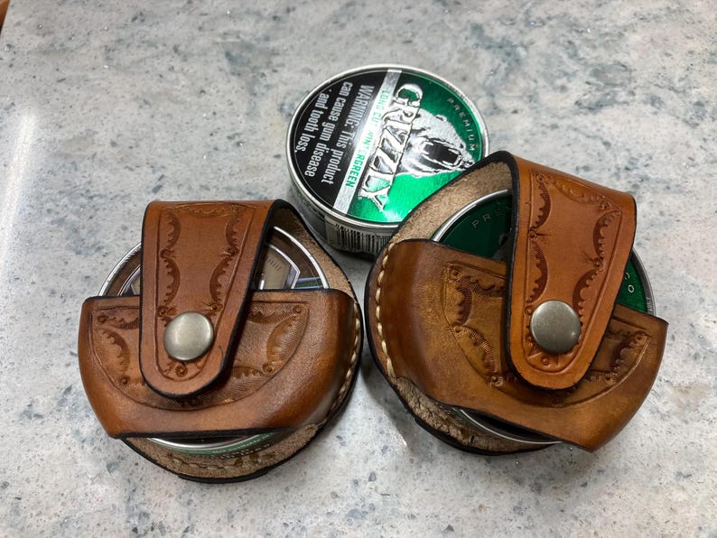 Hand Made Leather Snuff Can Holder - Etsy