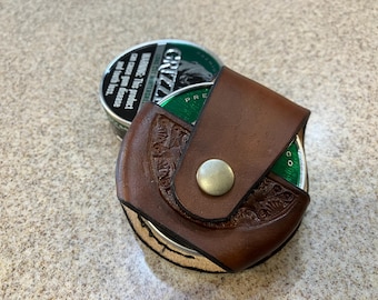 Elk Snuff Case, Farmers Snuff, Leather Snuff Can Holder,snuff Case With ...