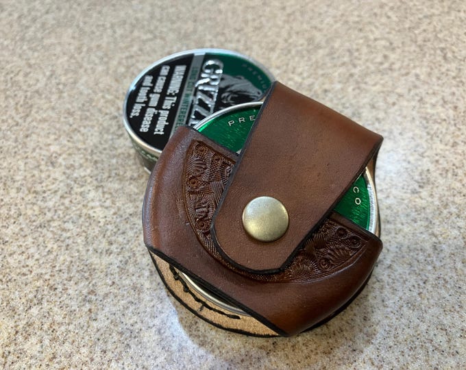 Elk Snuff Case, Farmers Snuff, Leather Snuff Can Holder,snuff Case With ...