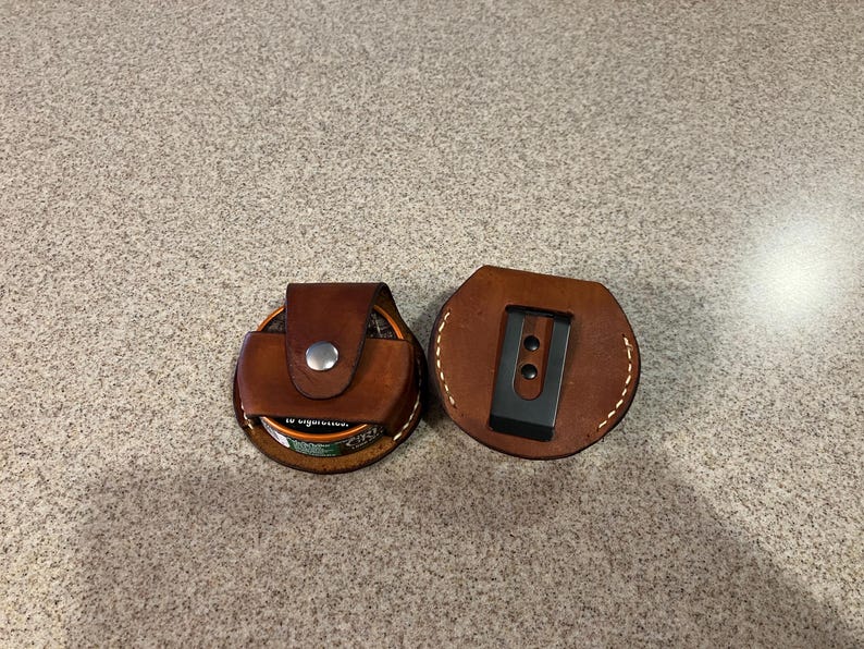 Hand Made Leather Snuff Can Holder - Etsy