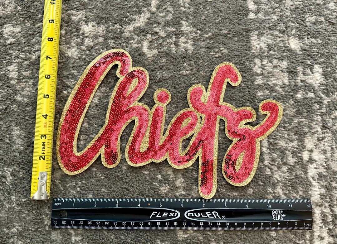 Chiefs Red and Gold Sequin X-large Iron on Patch - Etsy