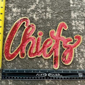 Chiefs Red and Gold Sequin X-large Iron on Patch - Etsy