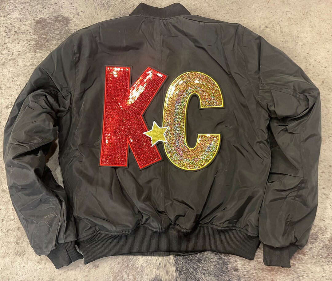 CHIEFS Bomber Jacket With Red and Gold KC Sequin Patch - Etsy