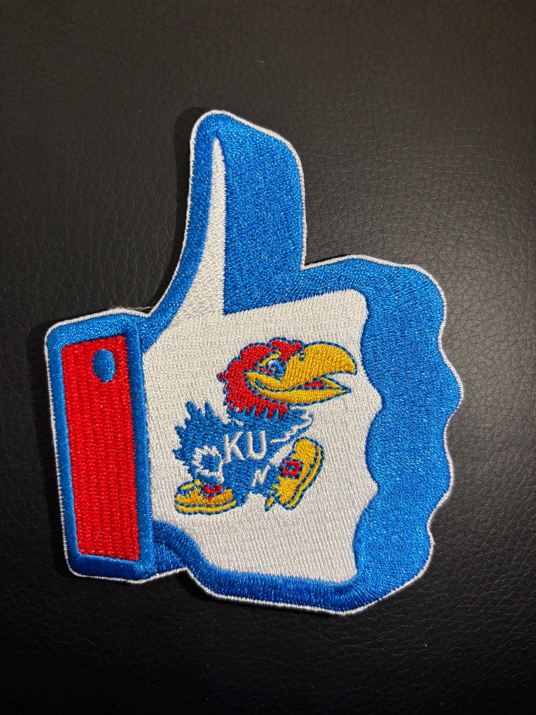 KU Thums-up Jayhawk Iron-on Patch - Etsy