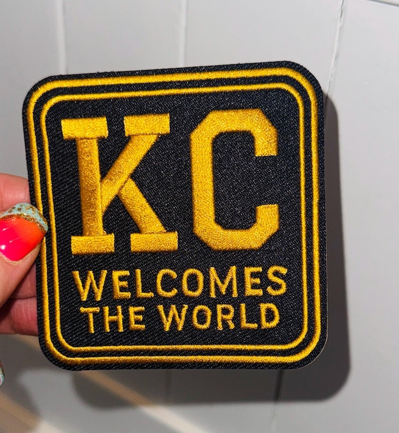 KC World Cup Soccer KC Welcomes World Embroidered Iron-on Patch (3 Inch ...
