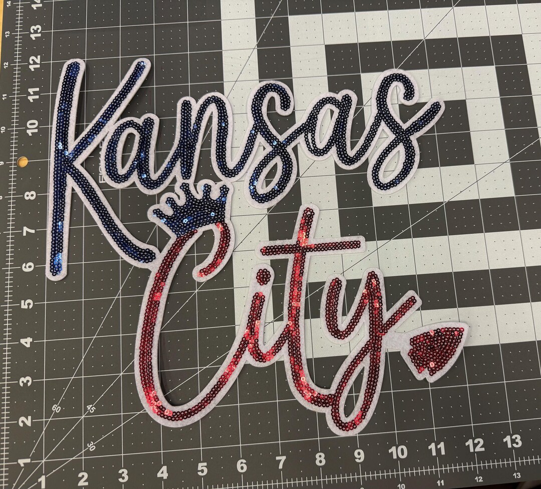Kansas City Chiefs and Royals Sequin X-large Iron on Patch - Etsy