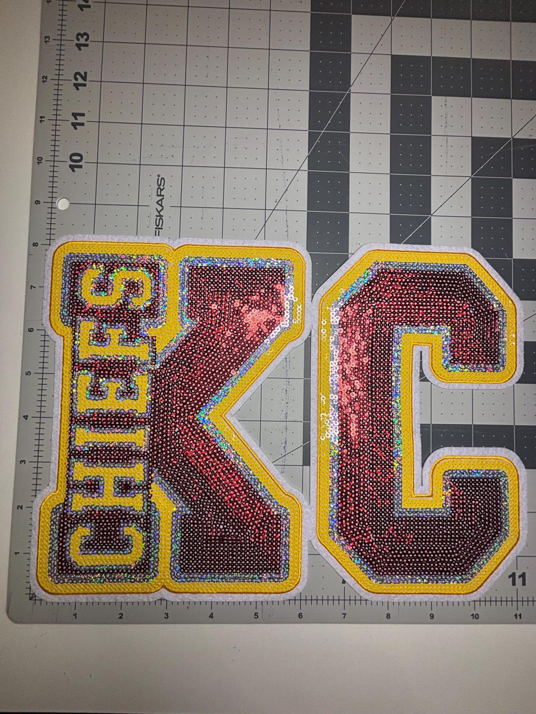 KC Chiefs Sequin X-large Iron on Patch - Etsy
