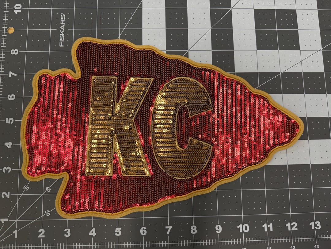 Chiefs Arrowhead Sequin X-large Iron on Patch - Etsy