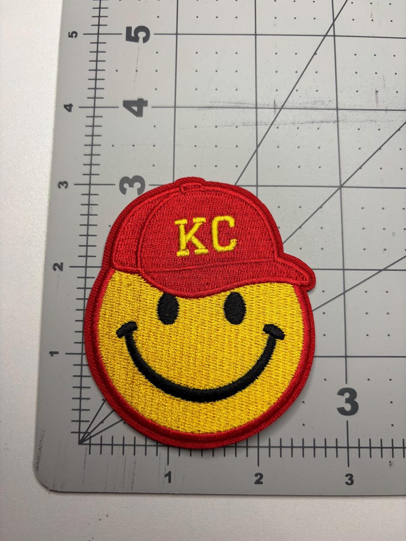 KC Smiley Iron-on Patch - Etsy