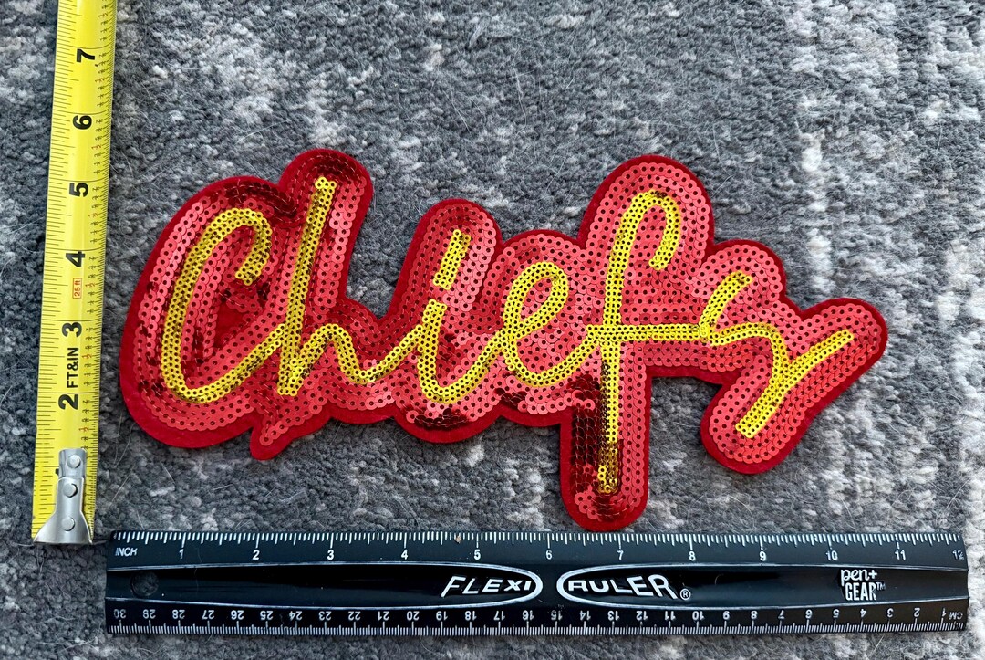 Chiefs Sequin Large Iron on Patch - Etsy