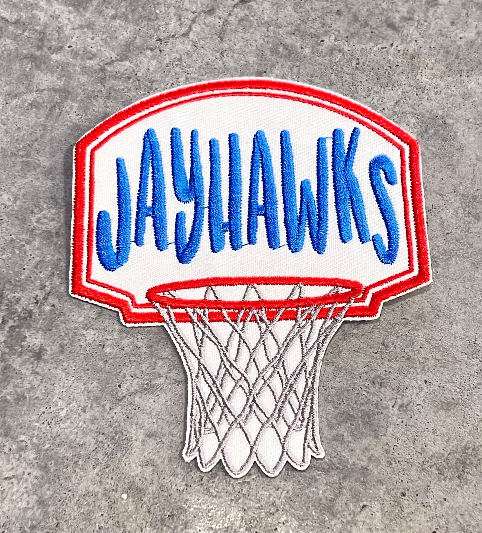 KU Jayhawks Basketball Hoop Iron-on Patch - Etsy