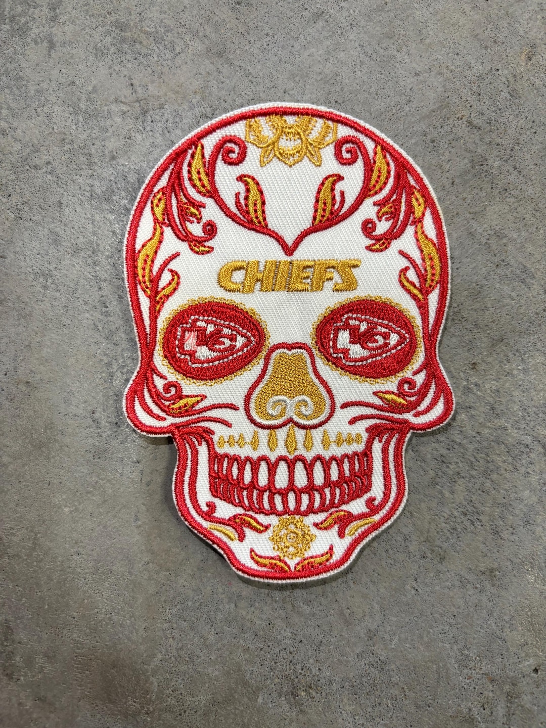 Chiefs Skull Iron-on Patch - Etsy
