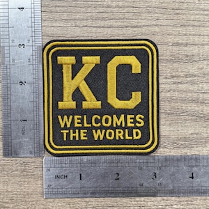 KC World Cup Soccer KC Welcomes World Embroidered Iron-on Patch (3 Inch ...