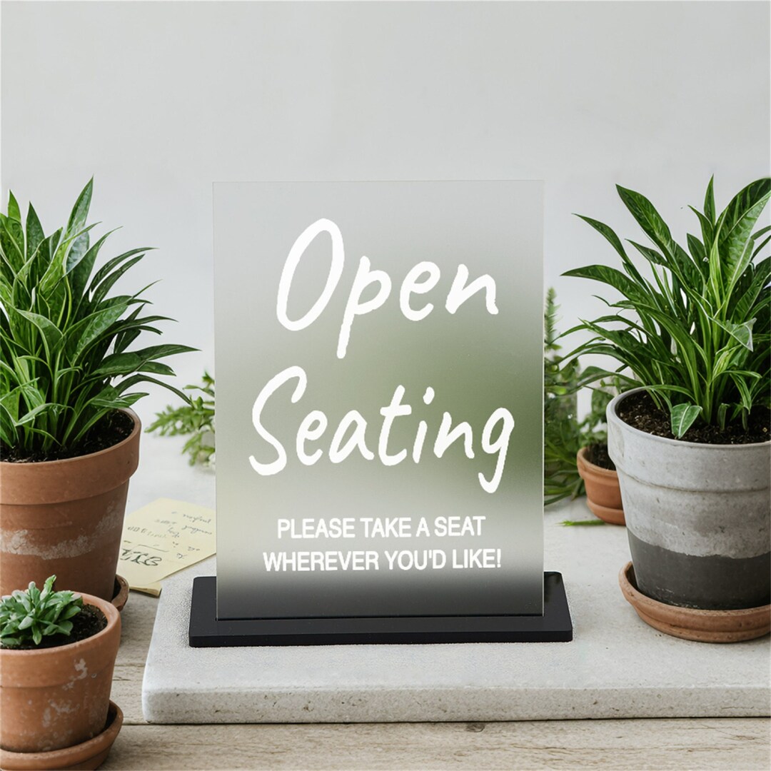 Open Seating Sign, Sit Anywhere Wedding Sign, No Assigned Seating Sign ...