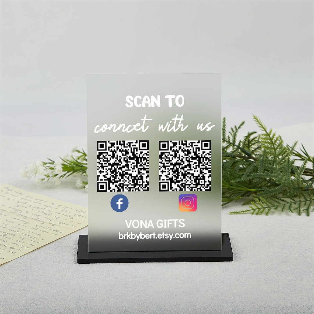 Custom QR Code Sign, Personalized QR Sign, Small Business Sign, Shop ...