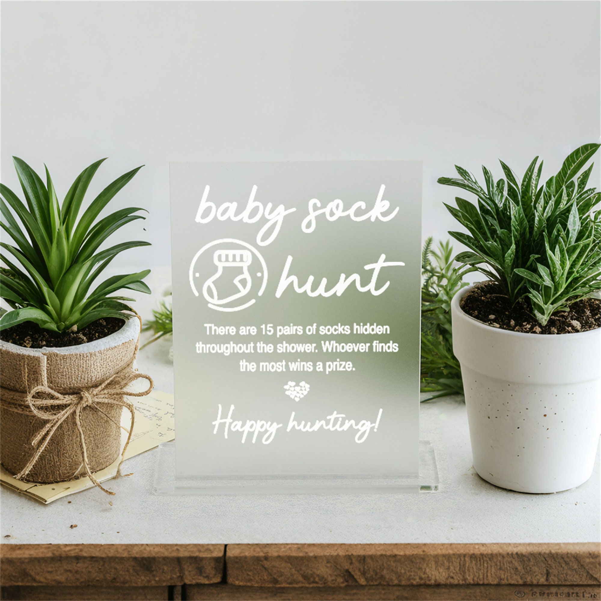 Baby Sock Hunt Sign, Baby Shower Game Sign, Find the Socks Game, Gender ...