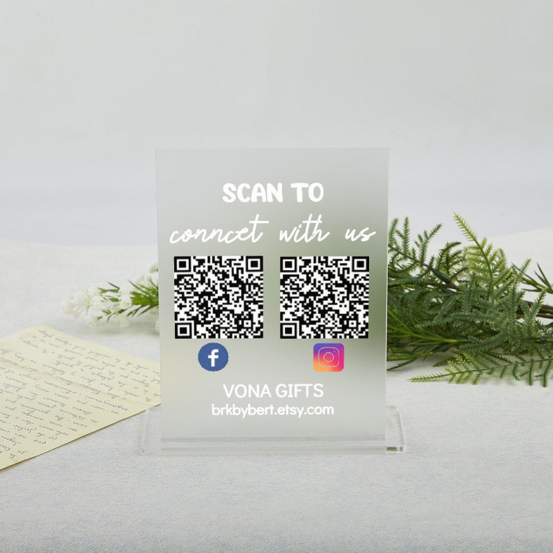 Custom QR Code Sign, Personalized QR Sign, Small Business Sign, Shop ...