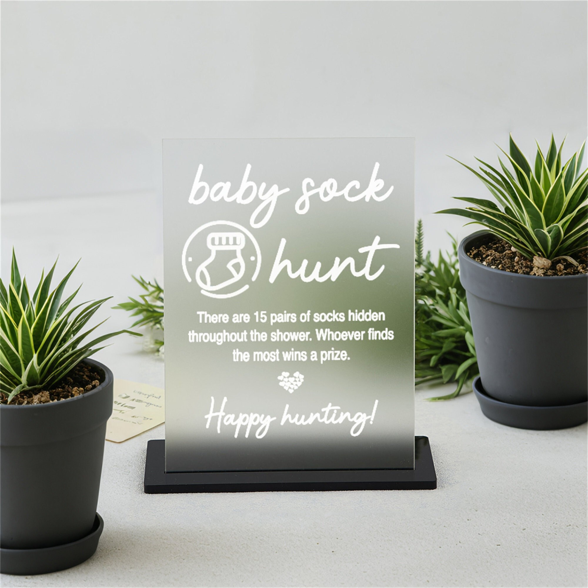 Baby Sock Hunt Sign, Baby Shower Game Sign, Find the Socks Game, Gender ...