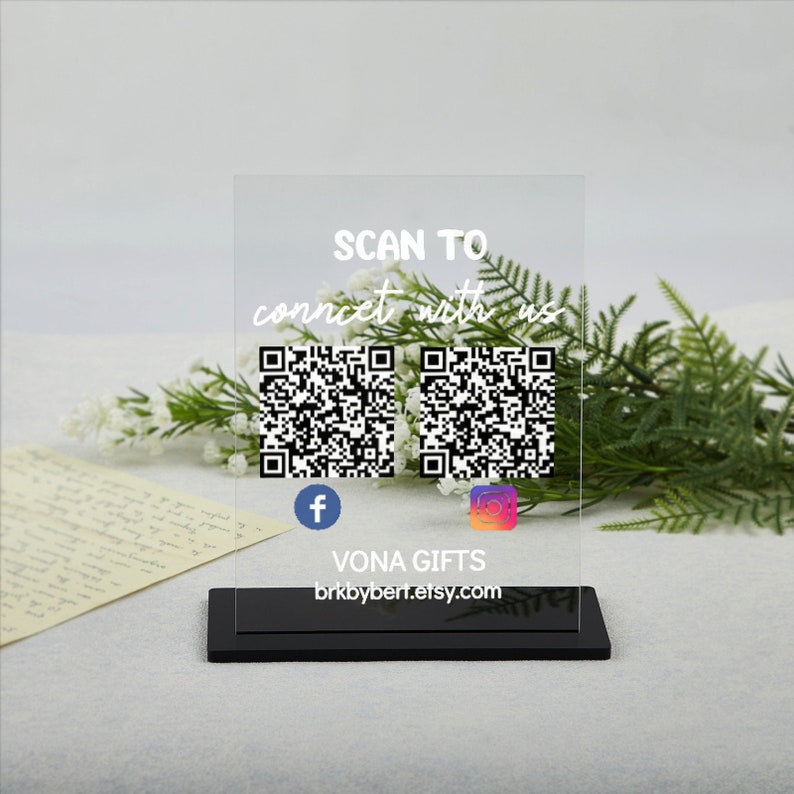 Custom QR Code Sign, Personalized QR Sign, Small Business Sign, Shop ...
