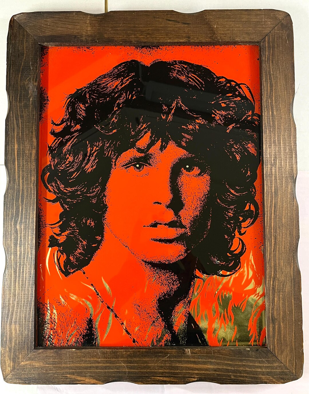 Vintage Jim Morrison Red Foil Glass Flames Picture- the Doors - Etsy