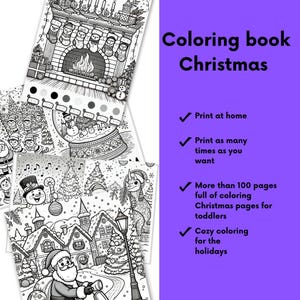 Christmas Coloring Book Kids | Xmas Sheets for Toddler | Print at Home ...