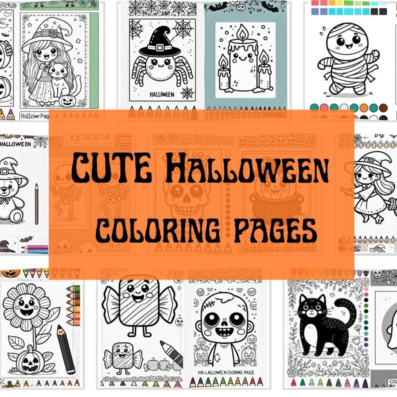 50 Spooky Cozy Coloring Sheets | Halloween Printable Coloring Book ...