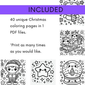 40-page Printable Coloring Christmas Book Kids | Xmas Sheets Toddler ...