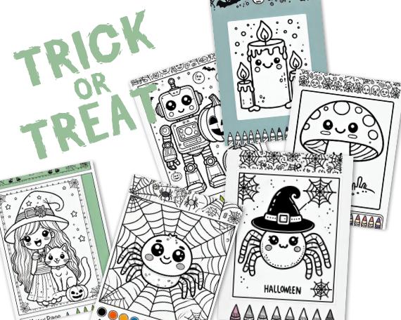 50 Printable Spooky Coloring Sheets for Toddlers | Halloween Bundle ...