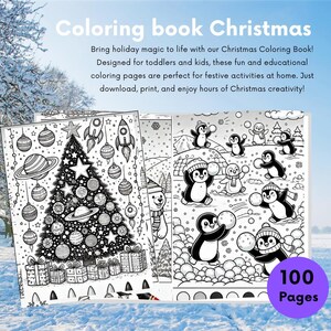Christmas Coloring Book Kids | Xmas Sheets for Toddler | Print at Home ...