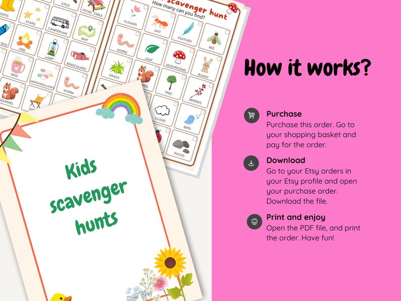 Outside Scavenger Hunt for Kids | Treasure Hunt Clues | Nature Forest ...