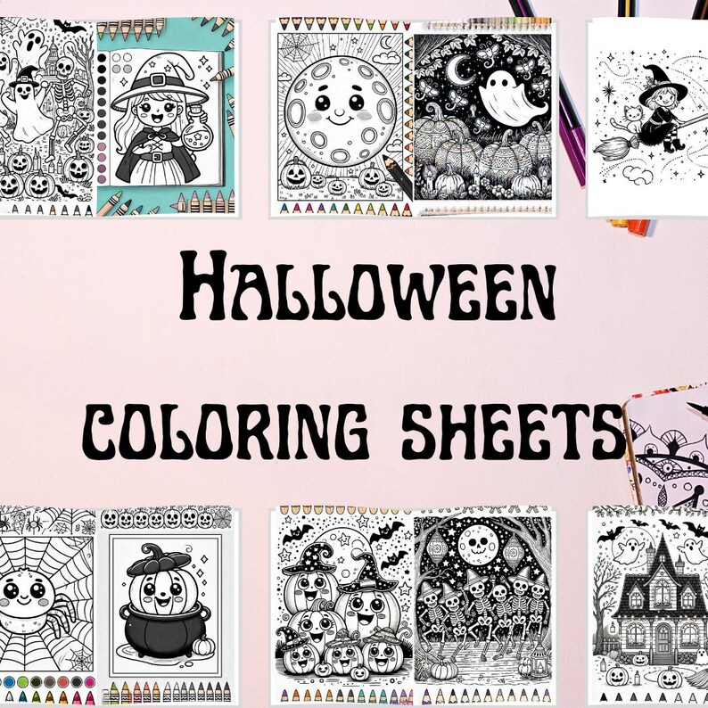 100 Spooky Cozy Halloween Coloring Sheets Halloween Bundle for Toddler ...