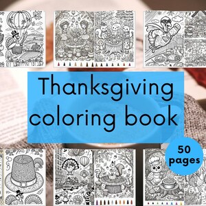50-page Thanksgiving Fall Kids Coloring Sheets Busy Book Bundle Toddler ...