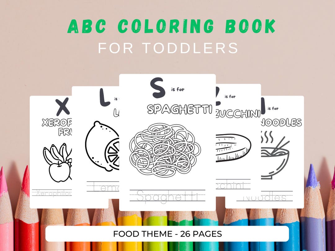 ABC Coloring Book | Food Pages | Alphabet Kids Learning | Toddler ...