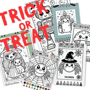50 Spooky Cozy Coloring Sheets | Halloween Printable Book Bundle for ...